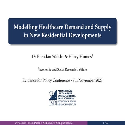 Modelling Healthcare Demand and Supply in New Residential Developments ...
