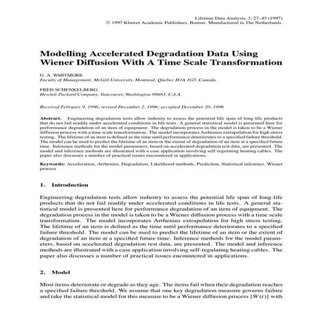 Modeling Accelerated Degradation Data Using Wiener Diffusion With A