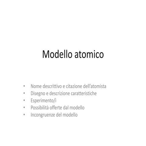 Modello atomico di Thomson | PPTX