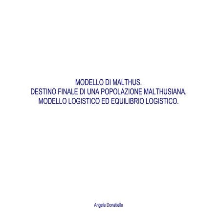 Modello di Malthus | PDF