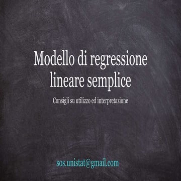 Modello di regressione lineare semplice - consigli utili | PPSX