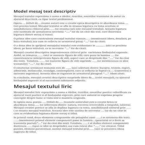 Model mesaj texte.evaluare nationaladocx | PDF