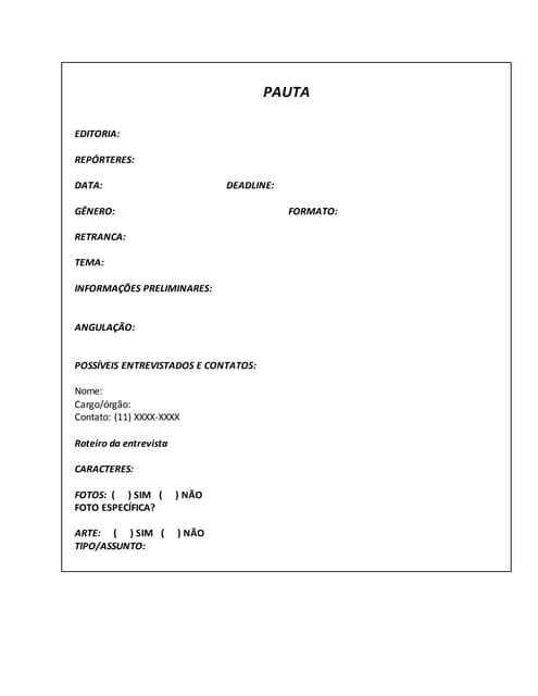 Modelo Pauta | PDF