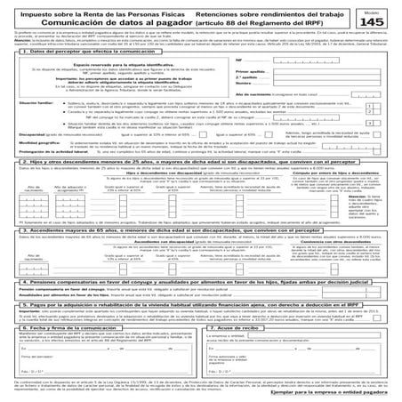 Modelo 145 enero 2014 | PDF