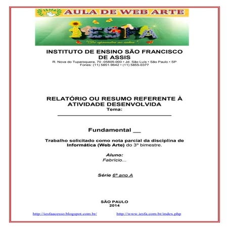 Modelo 2 de capa para trabalhos | DOC