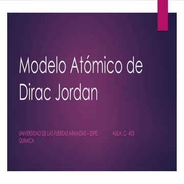 Modelo Atomico De Dirac Jordan