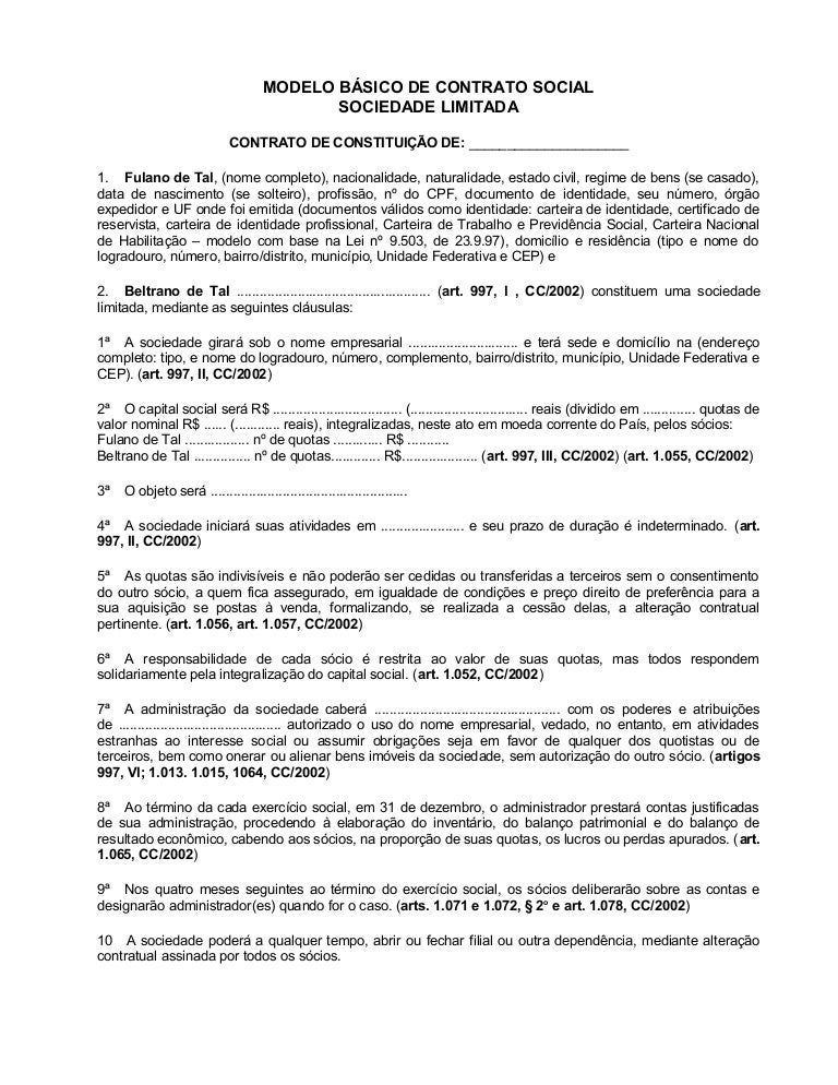 Modelo De Contrato De Sociedade Contrato De Sociedade Empresarial Images And Photos Finder