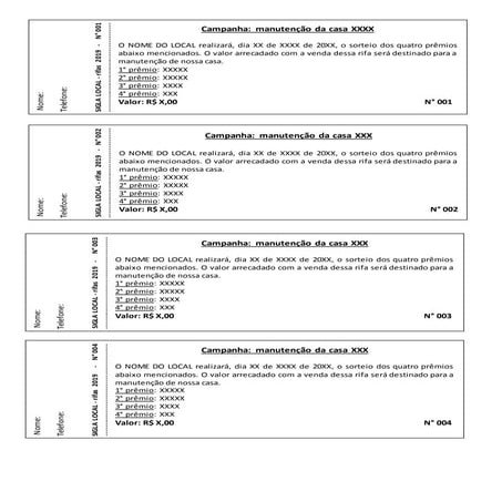 Modelo canhoto rifa | PDF