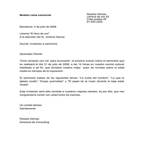 Carta comercial | DOCX