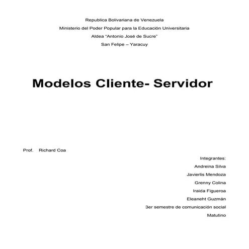 Modelo cliente/servidor | PPTX