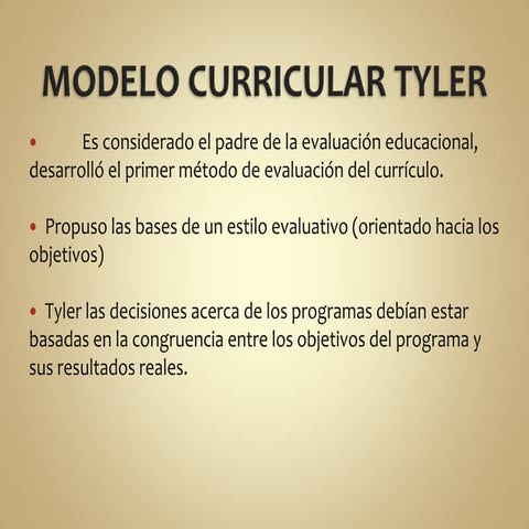 Modelo curricular tyler | PPT