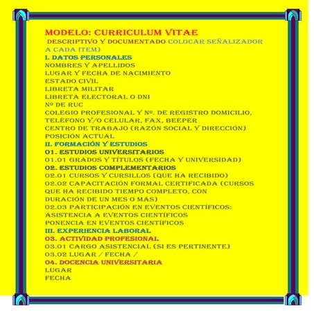 Modelo curriculum-vitae | DOC