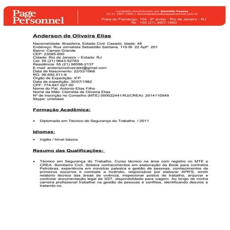 Modelo cv pp (em branco) | PDF