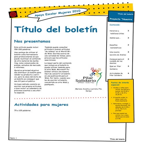 Capítulo 8. creación de elementos básicos de un boletín | PPTX