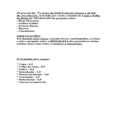Modelo de capa de trabalho | DOC