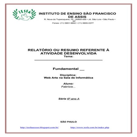 Modelo de capa para trabalhos | DOC