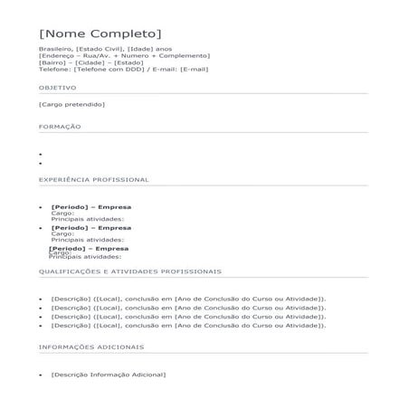 Modelo de curriculum | DOC