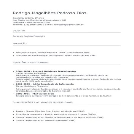 Modelo de curriculum_preenchido | DOC