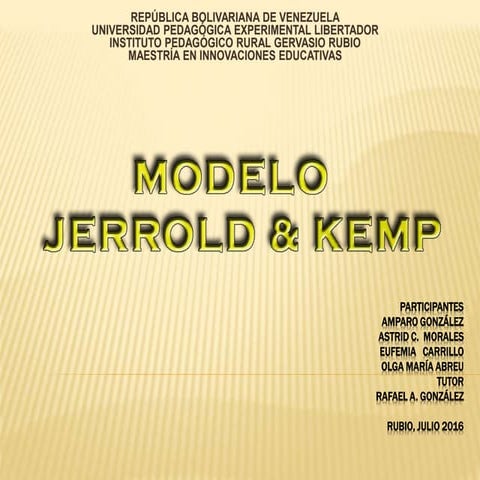 Modelo de diseño instruccional jerrold kemp | PPTX