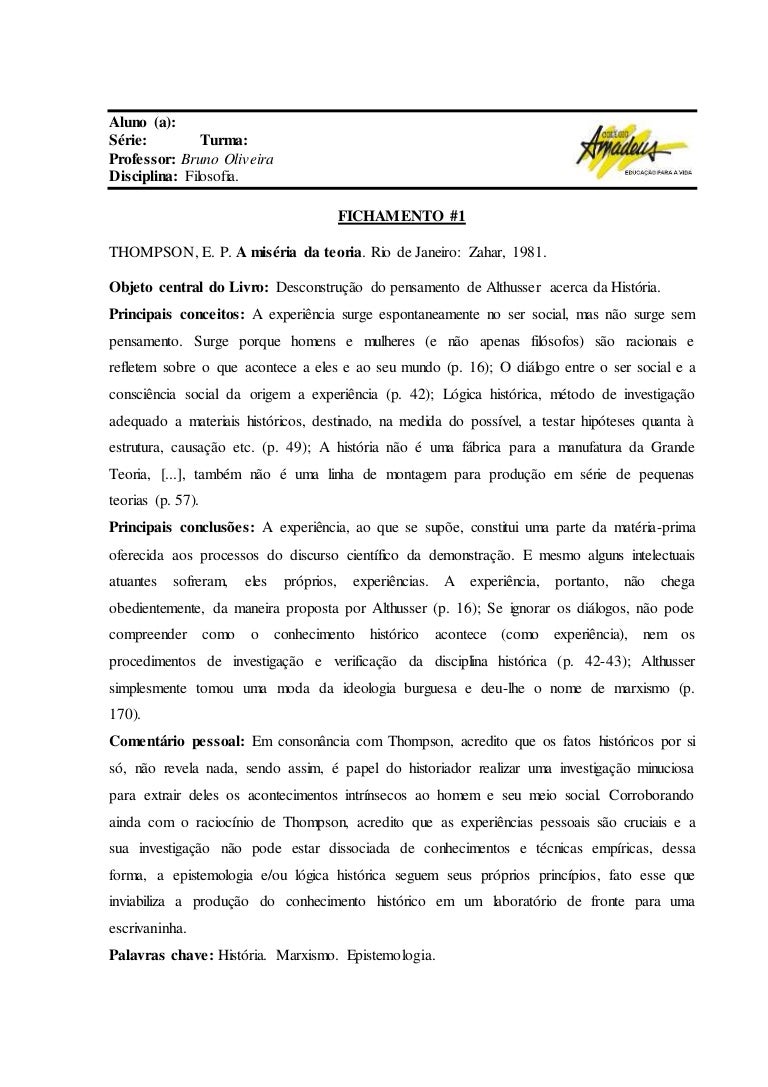 Modelo de Fichamento