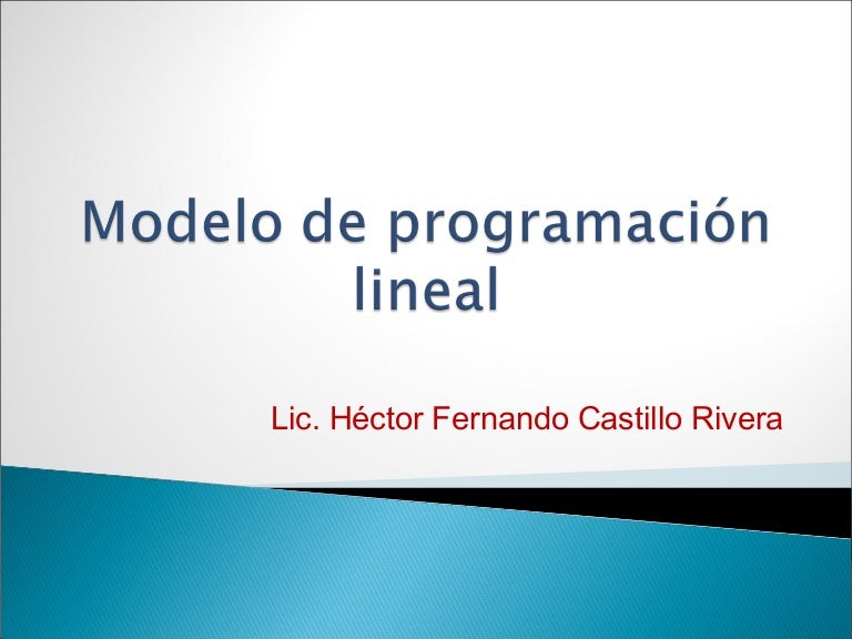 Modelo de programación lineal
