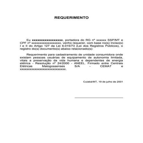 Modelos de requerimento | DOCX