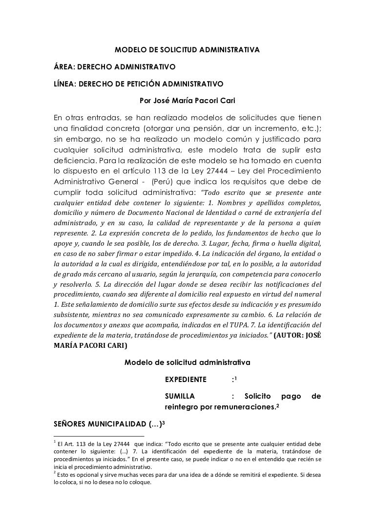 Ejemplo De Escrito De Peticion A Una Autoridad Administrativa - Thomas Rivera Ejemplo de Carta