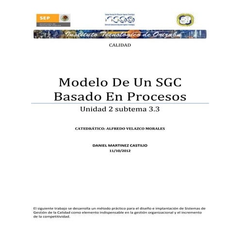 Modelo de un sgc basado en procesos | DOCX