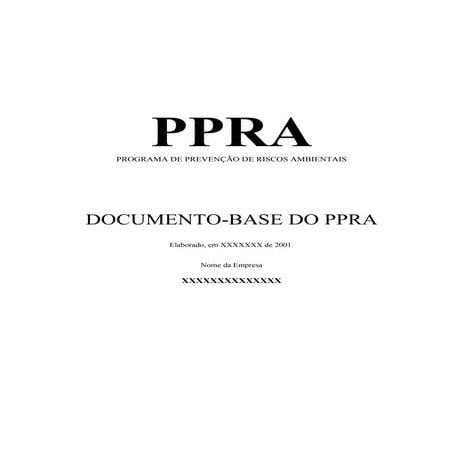 Modelo de Documento Base do PPRA | DOC