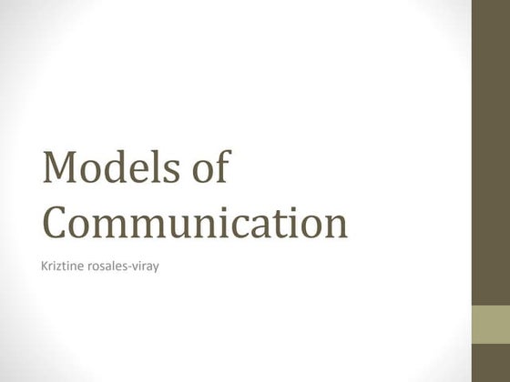 Westley and Maclean Model of Communication | PPTX