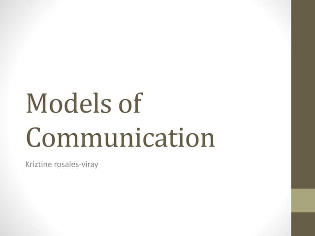 Models of communication | PPT