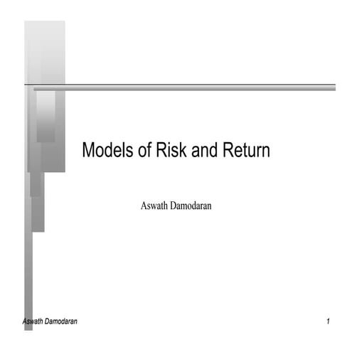 Model of risk and return | PDF