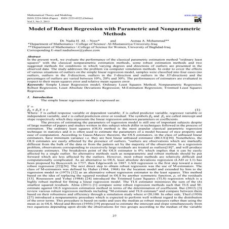 Model of robust regression with parametric and nonparametric methods | PDF | Computer Software ...
