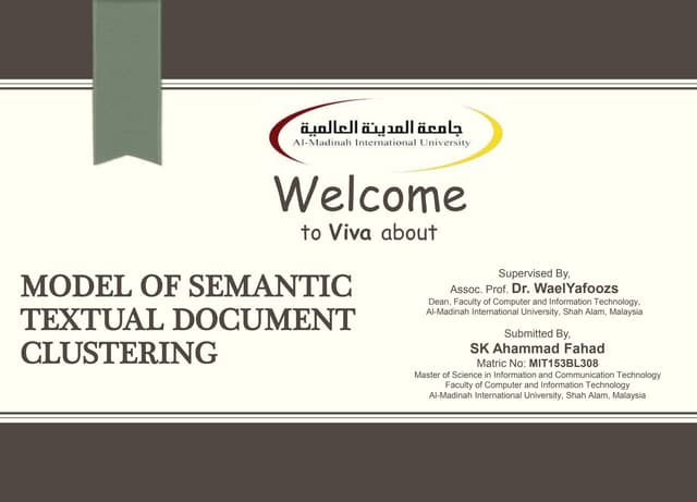 Model Of Semantic Textual Document Clustering Pptx Databases