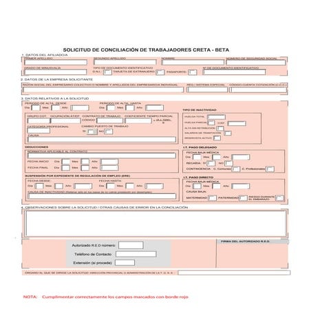 Modelo incidencias sld siltra | PDF