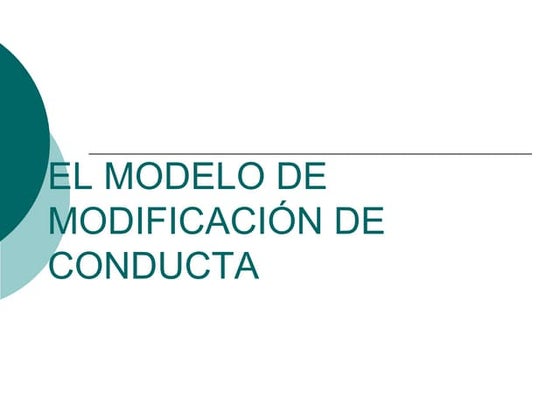 Programa de modificación conductual psicopedagogía | PDF