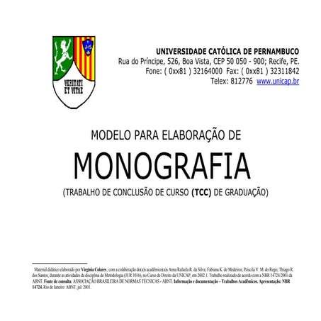 Modelo monografia 2003 | PDF