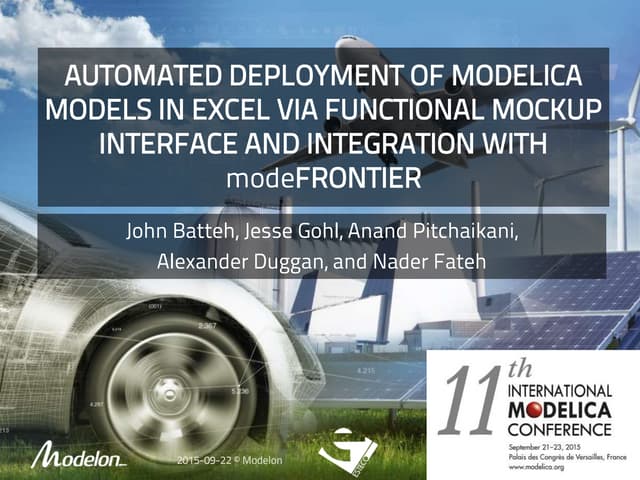 Automated Deployment Of Modelica Models In Excel Via Functional Mockup Interface And Integration