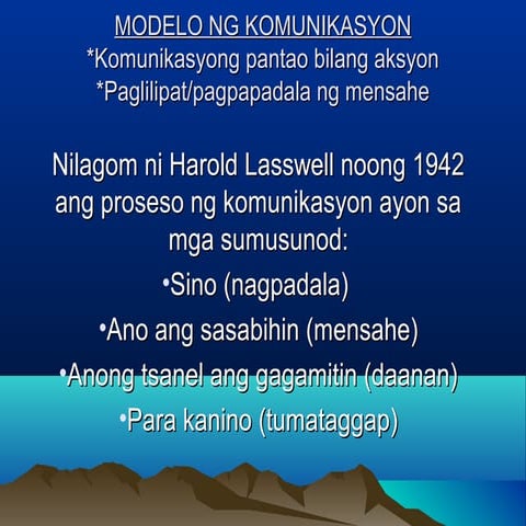 Modelo ng komunikasyon | PPT