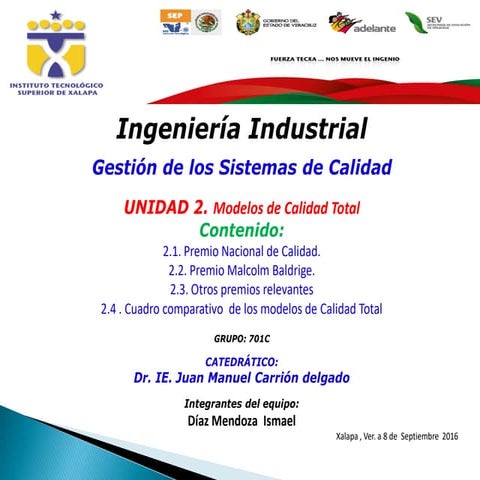 Cuadro comparativo premios calidad | PPTX