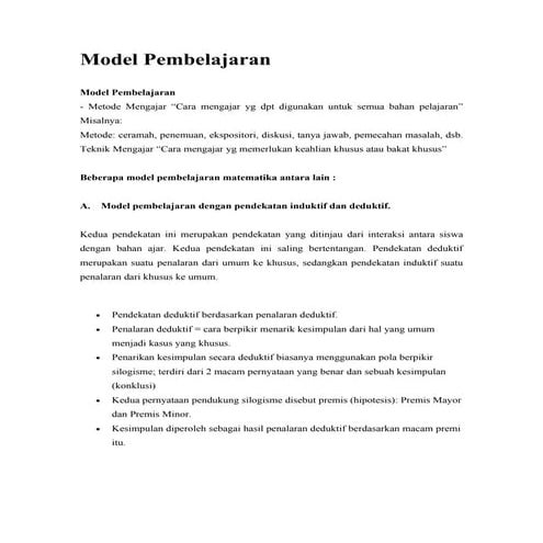 Model pembelajaran | PDF