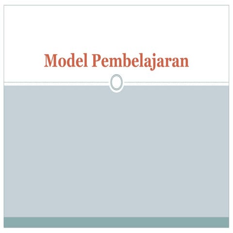Model pembelajaran | PPTX