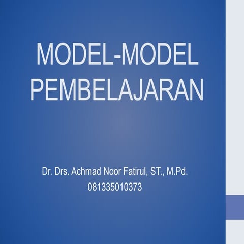 MODEL PEMBELAJARAN | PPT