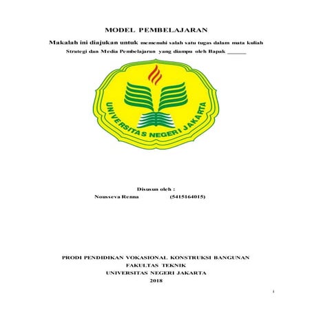 Strategi Media Pembelajaran (SMP) - Model pembelajaran | PDF