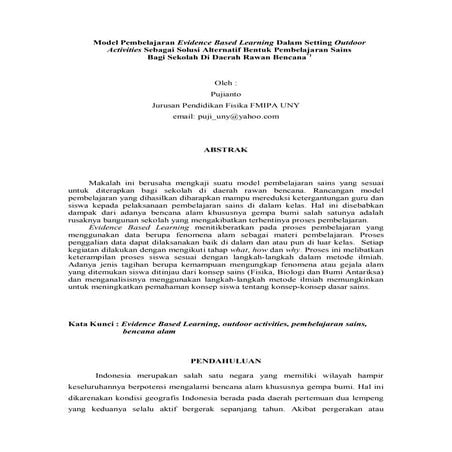 Model pembelajaran evidence based learning ... | PDF