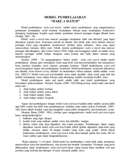 Paparan Materi Model Pembelajaran Kooperatif Tipe Make a Match.pptx