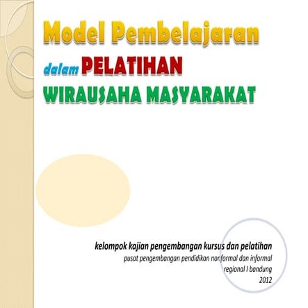 Model pembelajaran pelatihan wirausaha masyarakat | PPTX