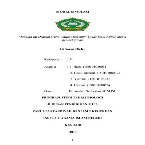 Model pembelajaran simulasi | DOCX