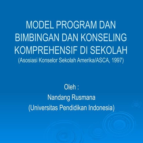 MODEL PROGRAM BIIMBINGAN KONSELING KOMPREHENSIF | PPT