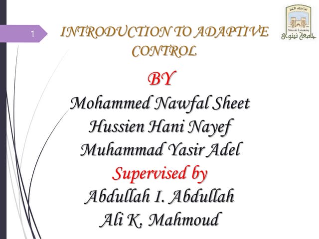Model Reference Adaptive Control Ppt Physics Science